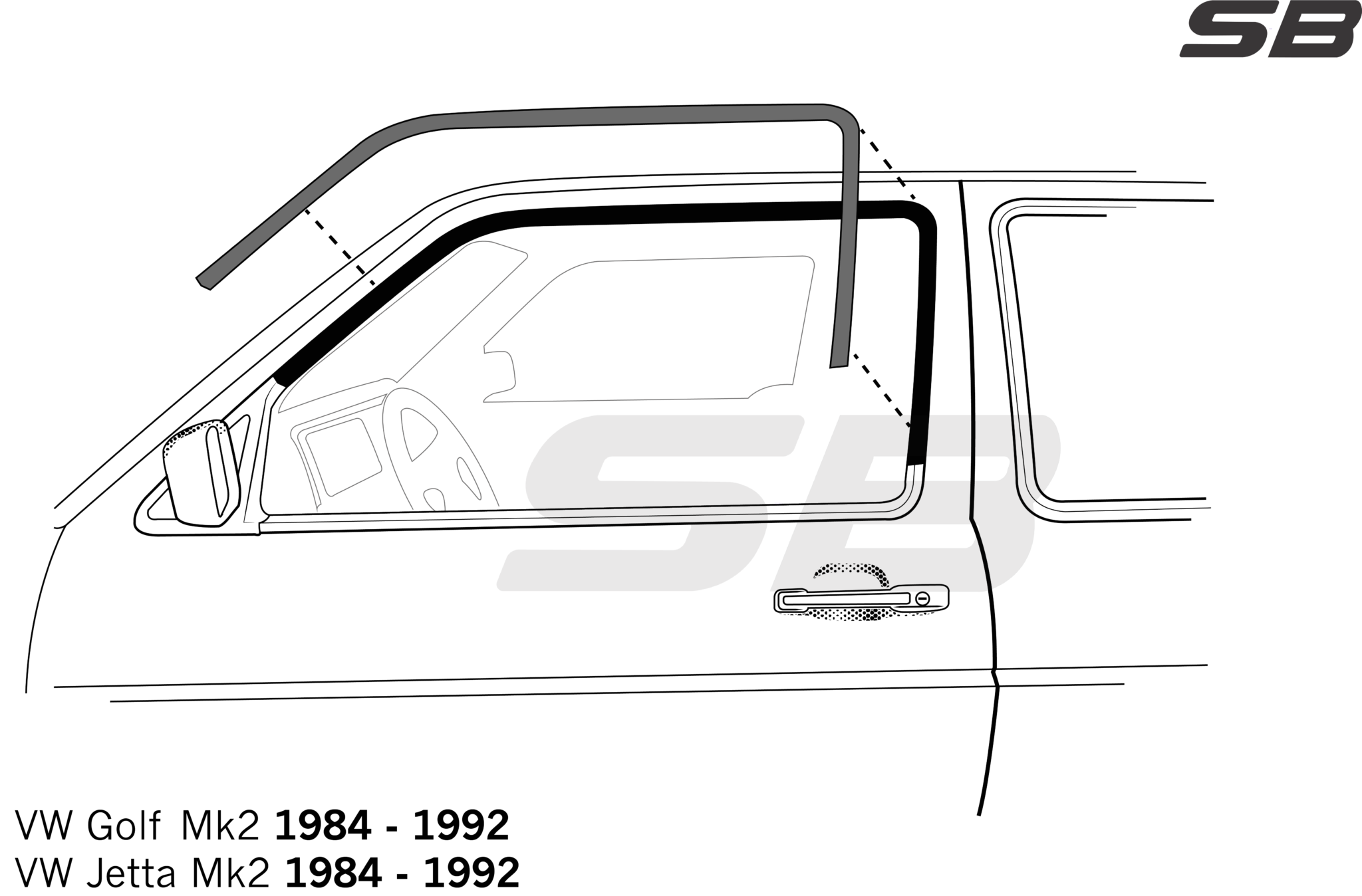 Front door seal kit vw golf / jetta mk2 - SB® - International